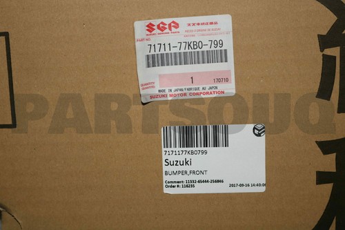 7171177KB0799 Genuine Suzuki BUMPER,FRONT 71711-77KB0-799 | eBay