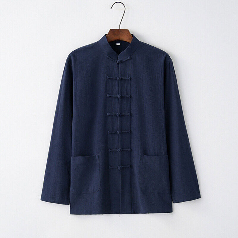 Men's Chinese Tang Coat Kung Fu Tai Chi Jacket Cotton Blends ...