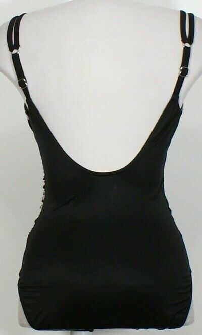 MIRACLESUIT Black White Hamden Mixed Up Underwire Swimsuit 10 | eBay