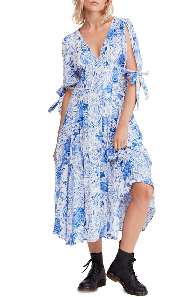 New Free People Forever Always Floral Midi Dress, UK 6 X-Small, RRP ...
