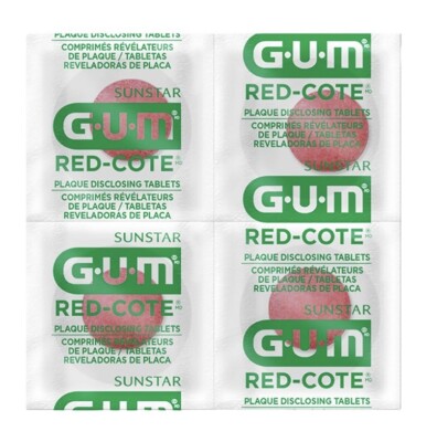 Gum Red Cote Plaque Disclosing Tablets Cherry Flavor 12 Pack (48 ...