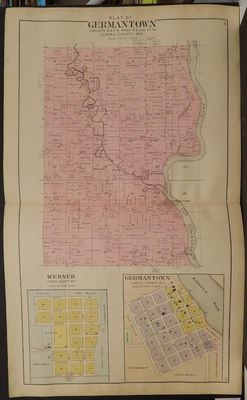 Wisconsin Juneau County Map Germantown Township 1898 Dbl Pg Y10#90 | eBay