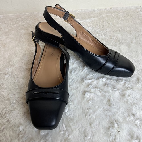 Vionic Linda Shoes Sz 7 Flats Pumps Slingback Black Leather Penny ...