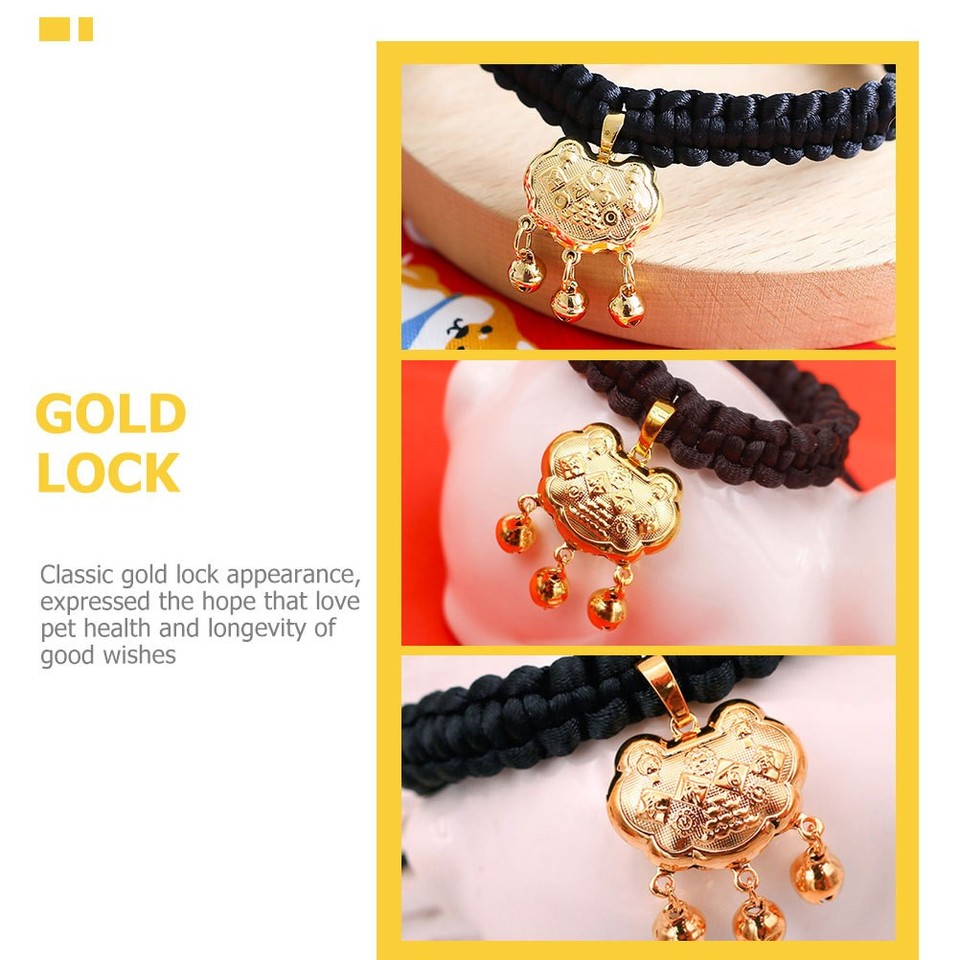 Cat Dog Collar Lock Pet Collar Lock Pet Collar with Bell Pet | eBay ...