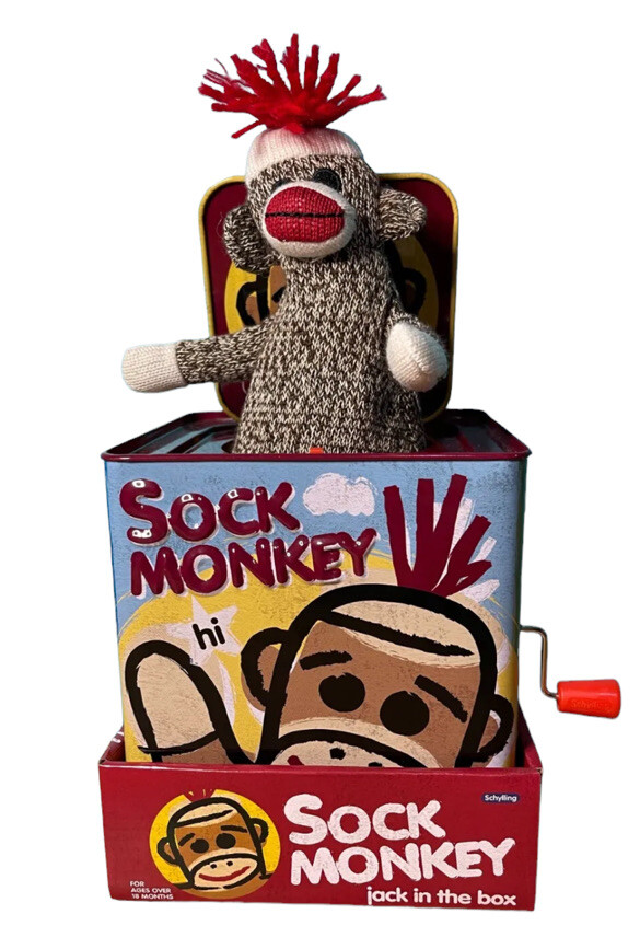 Sock Monkey Jack in the Box New in Box by Schylling | eBay