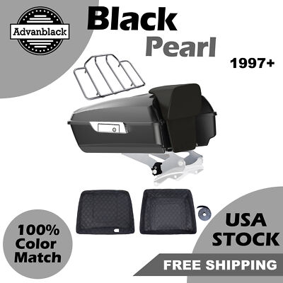 Advan Black Pearl Chopped Tour Pack Trunk Luggage For Harley Touring ...