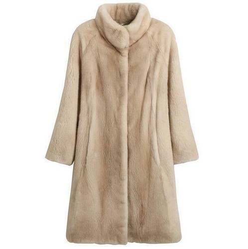 Womens Winter Mink Fur Coat Mid Long Overcoat Trench Parka Warm Outwear ...