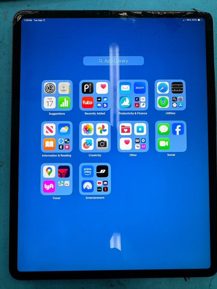 Cracked iPad Pro 12.9" 3rd 4th Gen Screen Assembly w/ Working Digitizer ...
