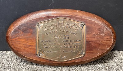 1874 Bourne Golf Club Plaque - Bye-Law No. 16, Gentlemen's Handicaps | eBay