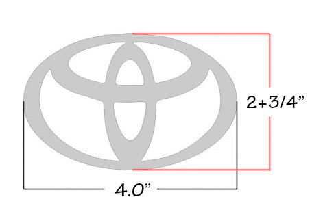 TOYOTA LOGO STICKER DECAL BLACK, GRAY OR WHITE 4 X 2+3/4" FOR WINDOW OR ...