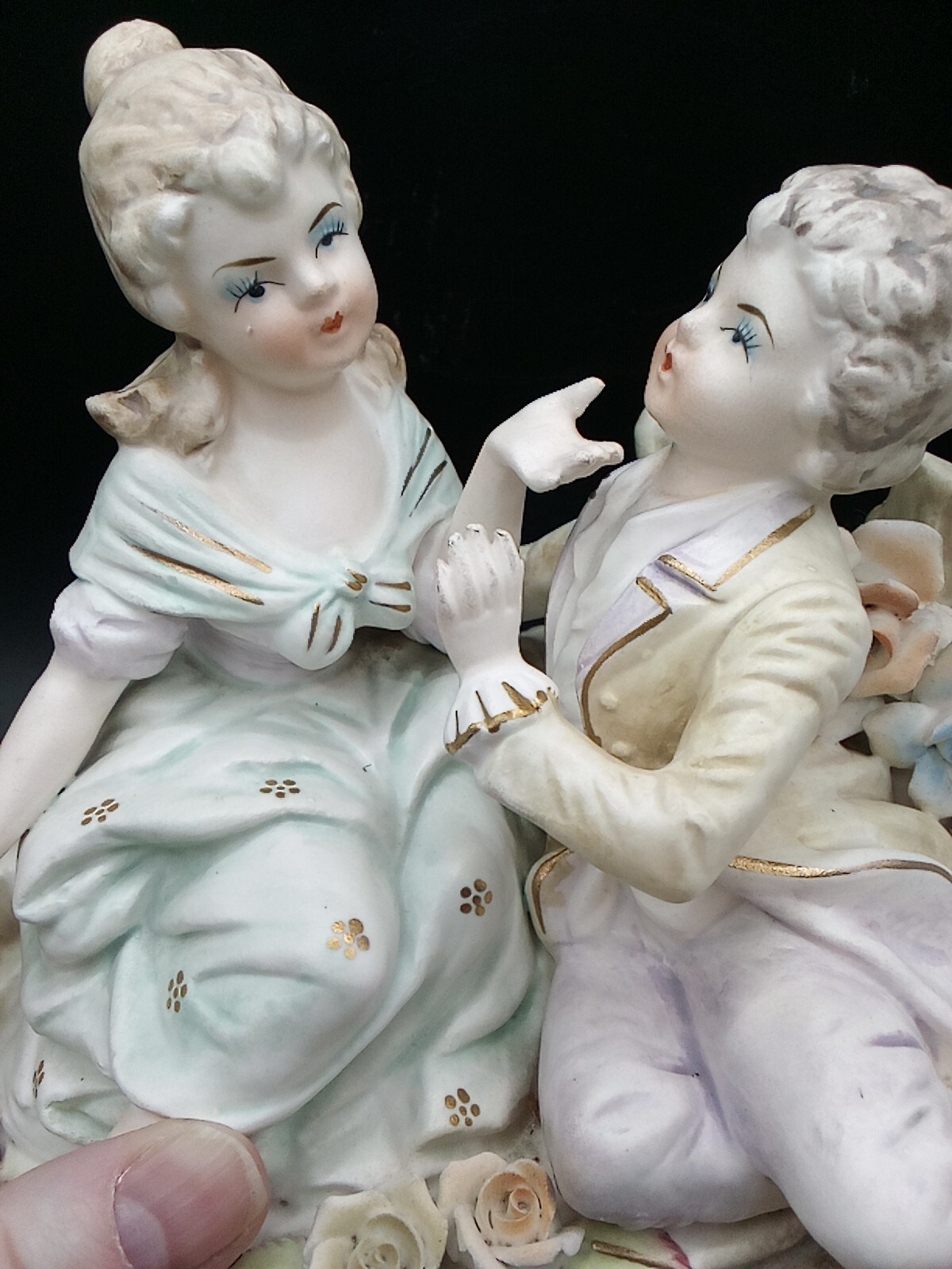 Lenwile Ardalt Music Box Victorian Couple Figurine Porcelain Japan Young Love 7" | eBay