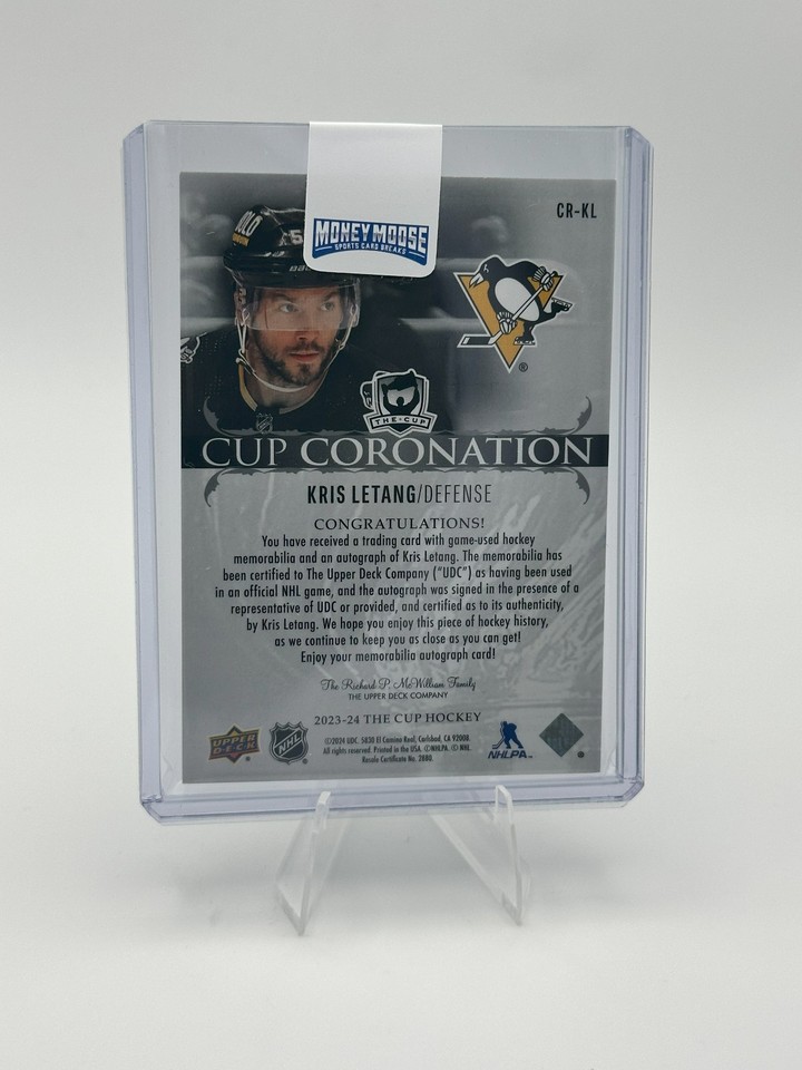 2023-24 Upper Deck The Cup Cup Coronation Patch KRIS LETANG /10 BLUE ...