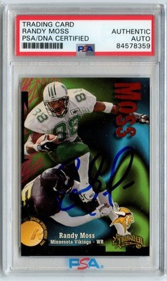 Randy Moss Rookie RC 1998 Skybox Autograph PSA Certified Authentic Auto ...