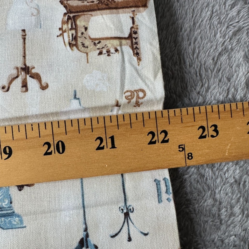 Vintage Sewing Machine Dress Form French Script Cotton Fabric 1.75 Yds ...