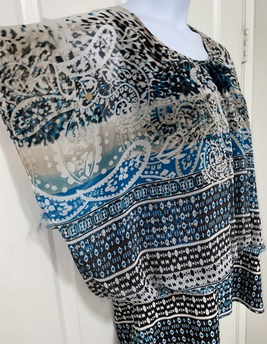 Boho Blouson Blouse By Style & Co. Sz 3X Kaftan Top Layered Round Neck ...