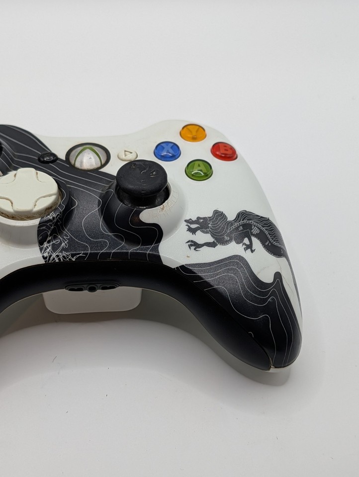 Microsoft Xbox 360 Wireless Controller Dragon Age Black White - Sold As ...