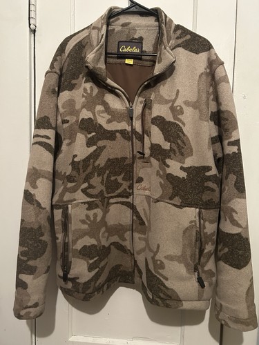 Cabela’s Windshear Fleece Hunting Jacket Men 2XL Outfitter Camo Berber ...