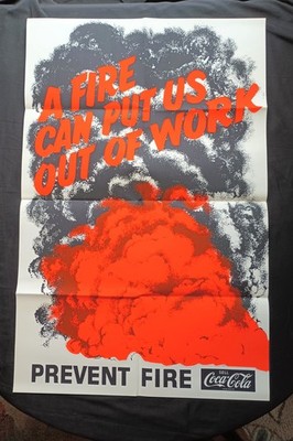 VERY RARE 1969 SELL COCA COLA PREVENT FIRE POSTER 34X22 PRIDE SAFETY TRAINING | eBay