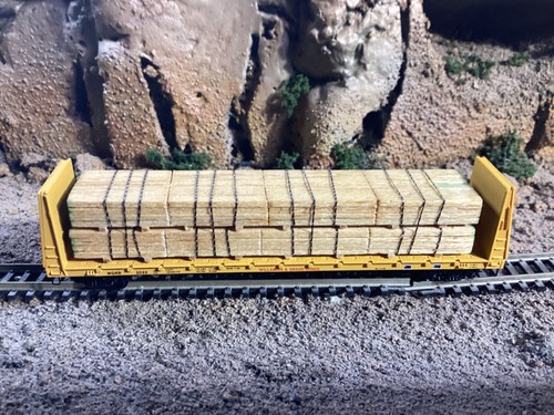 N scale LUMBER LOAD fits 61’ bulkhead flat car LOAD ONLY#6 | eBay