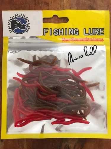 30pcs Blood Red Mixed Worms Drop Shot LRF Perch Pike Chub trout, match ...