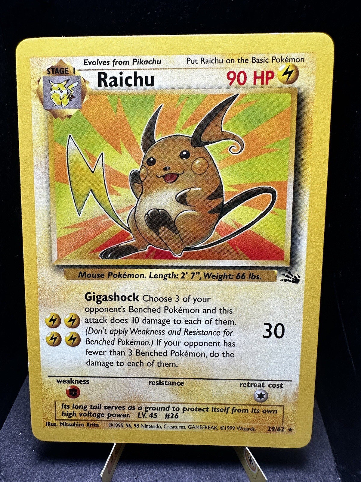 Pokemon TCG WOTC Fossil Raichu 29/62 Non Holo Rare Vintage Unlimited LP ...