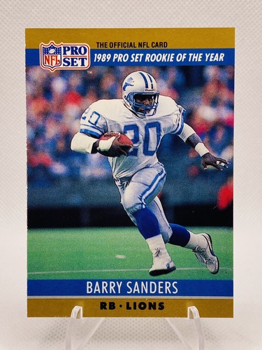 1989 Pro Set Rookie of the Year Barry Sanders #20 Detroit Lions NFL ...