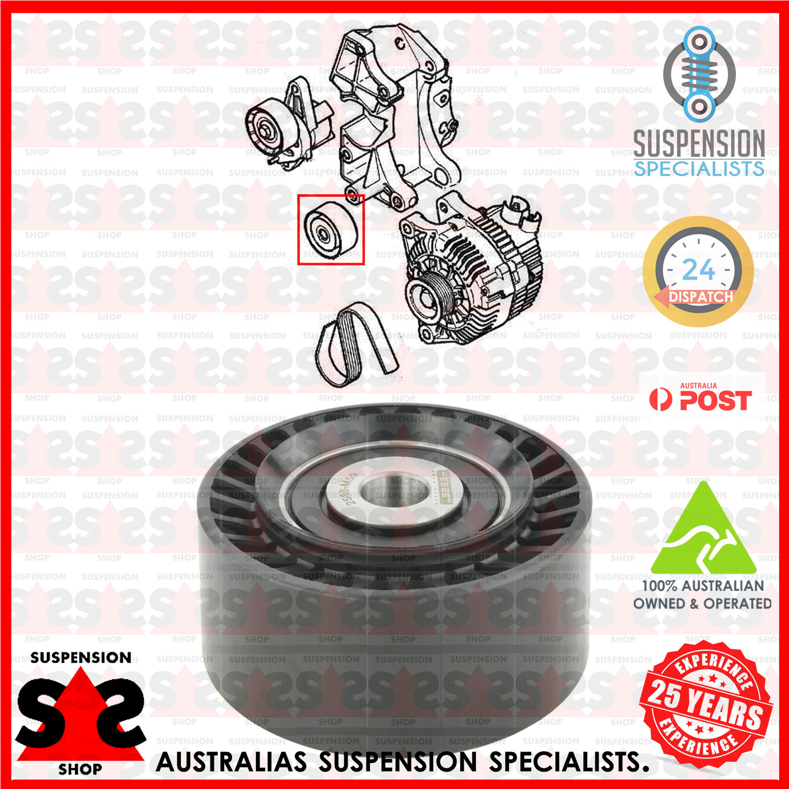 Deflection/Guide Pulley, V-Ribbed Belt Suit CITRO?N C4 Coupe (La_) 1.6 ...