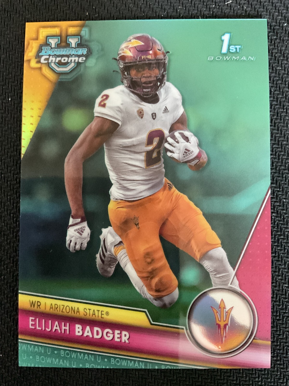Elijah Badger 2023 Bowman Chrome University Aqua Refractor RC #144/199 ...