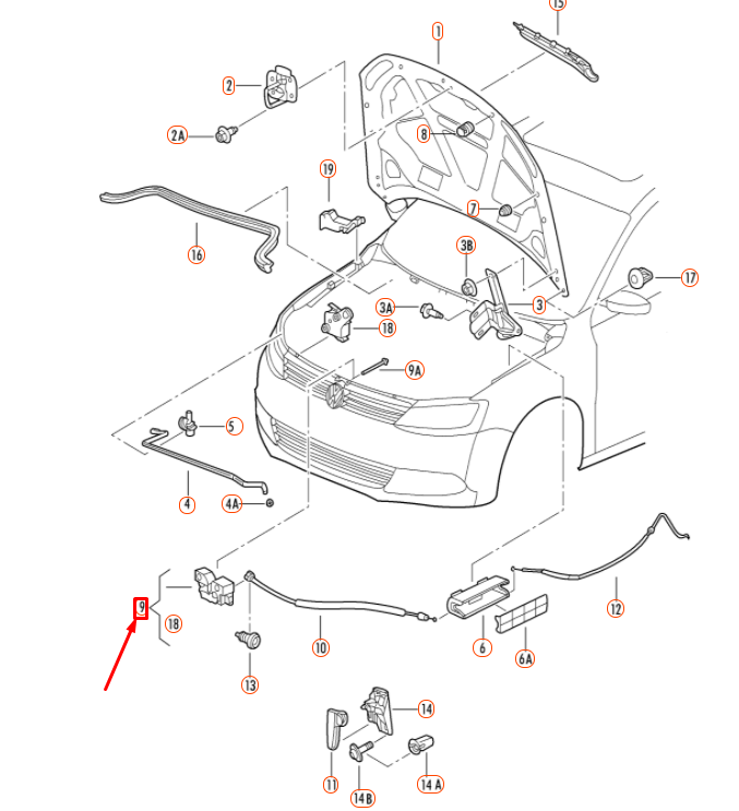 Volkswagen JETTA A6 Engine Hood Lid Lock 5U0823509N NEW GENUINE | eBay