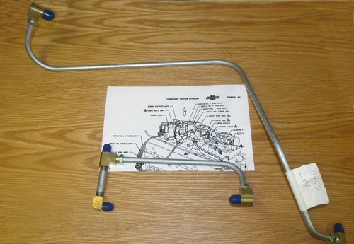 1957 CHEVY STEEL FUEL LINE PUMP TO CARBURETOR DUAL QUAD 2x4 DUAL 4 ...
