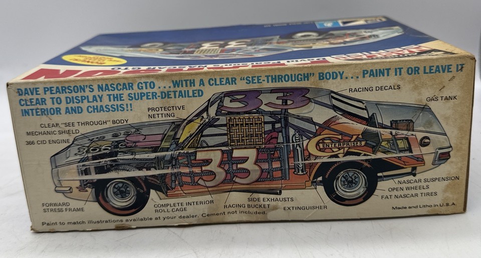 MPC #1-1706-225 1/25 David Pearson's CLEAR NASCAR GTO MODEL KIT ...
