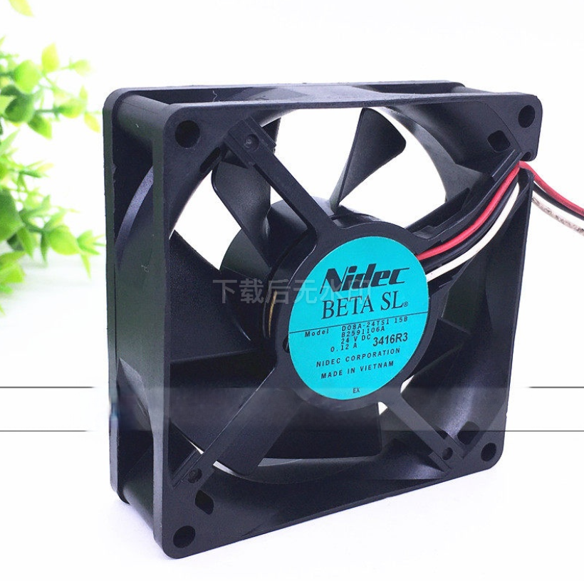 1PCS NIDEC D08A-24TS1 15B 24V 0.12A 3-wire cooling fan 8cm 8025 | eBay