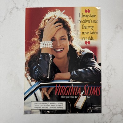 1993 • VIRGINIA SLIMS print ad • 1990s Beauty model cigarettesADV-44 | eBay