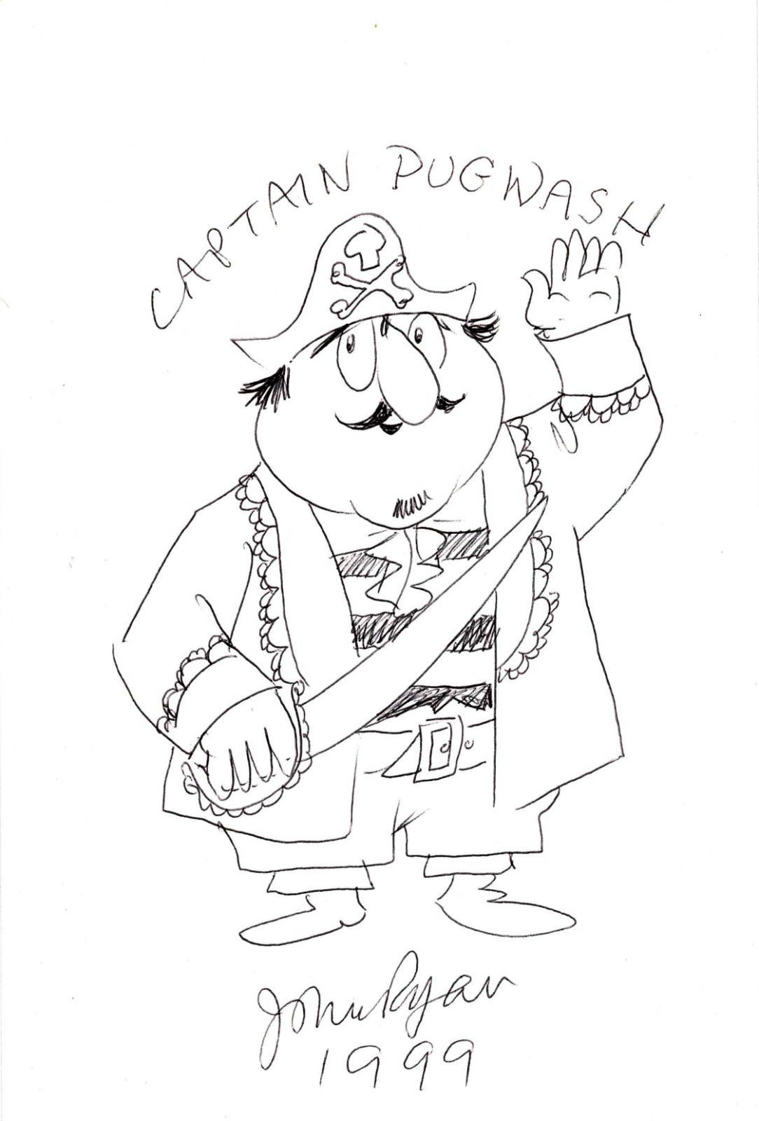 John RYAN Captain Pugwash Signed Original Sketch Drawing + COA | eBay UK
