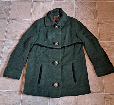 Vintage Europe Craft Olive Green Wool Coat | eBay