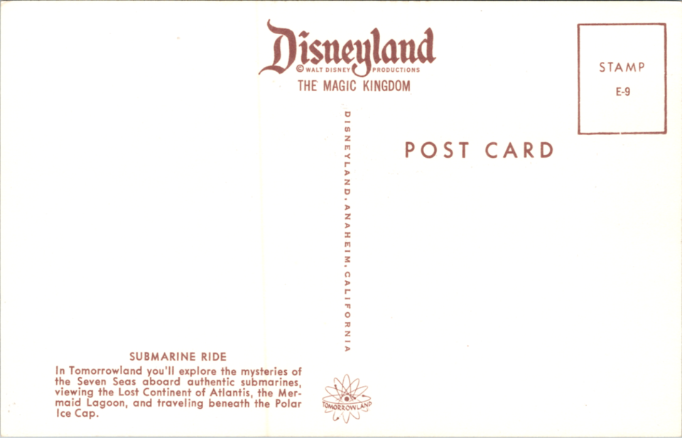 Submarine Ride Disneyland Anaheim California Postcard | eBay