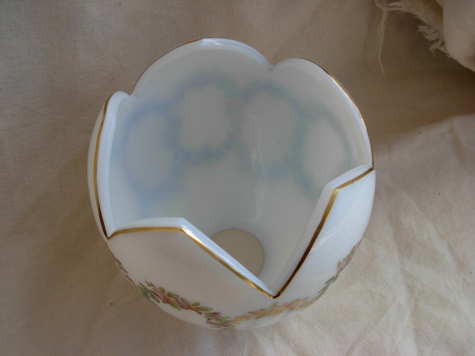 ANTIQUE FRENCH HAND PAINTED OPALINE SHADE FOR OIL LAMP,LATE19th. | eBay
