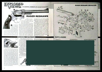 1997 RUGER Redhawk Revolver Exploded View..Parts List 2-page Assembly ...