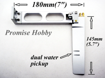 Extended Arm Alloy Rudder Dual Water Pickups for Gasoline Nitro ...