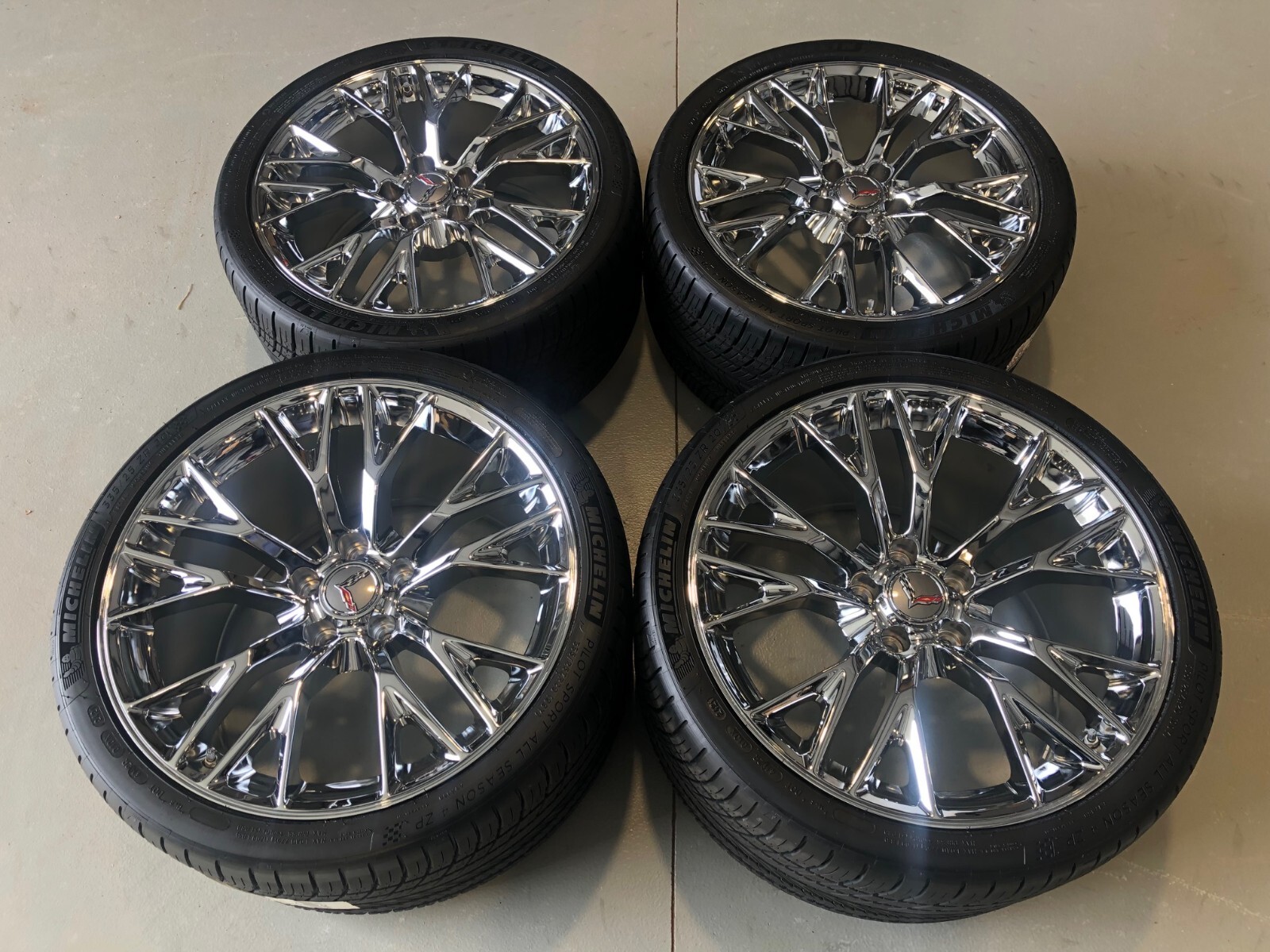 Chrome C7 Z06 ZO6 Corvette Wheel Michelin Pilot Sport AS4 ZP Tire ...