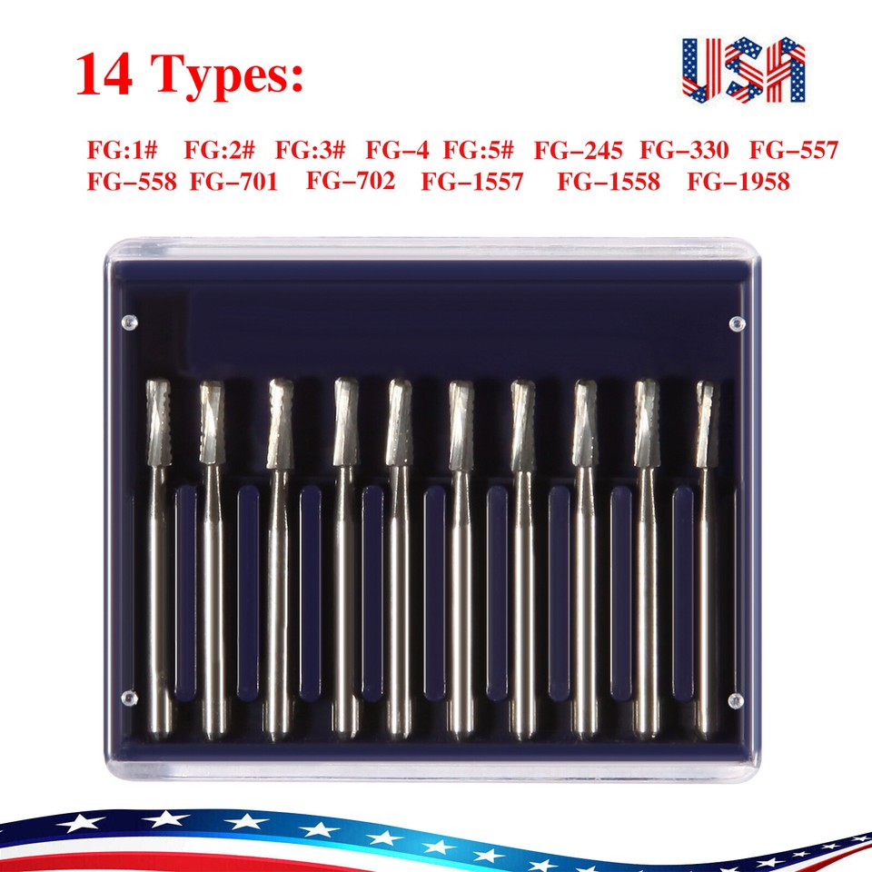 10-100pcs Dental Round Carbide Tungsten Bur FG Burs For High Speed ...