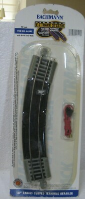 HO BACHMANN EZ TRACK W/ROAD BED 18" RADIUS CURVED TERMINAL RERAILER w ...