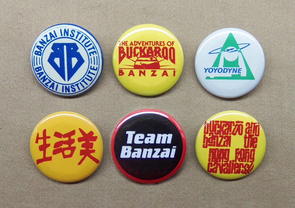 Buckaroo Banzai 12 Button Set Logos, Quotes, HK Cavaliers, Yoyodyne ...