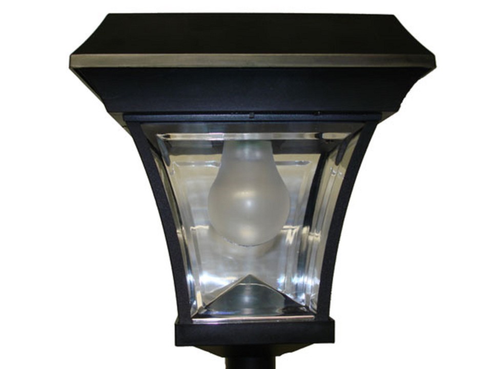 77FT Solar Lamp Post Light w/ 4 White LEDs Street Vintage Path Deck ...