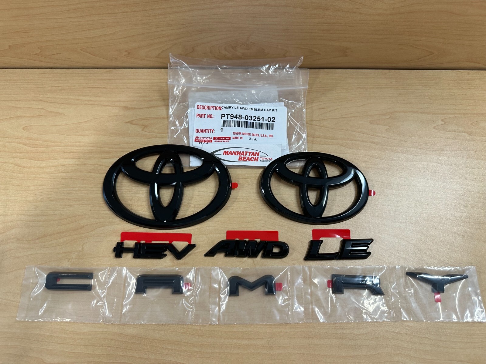 2025 CAMRY LE HEV AWD BLACKOUT EMBLEM OVERLAY KIT GENUINE TOYOTA ...