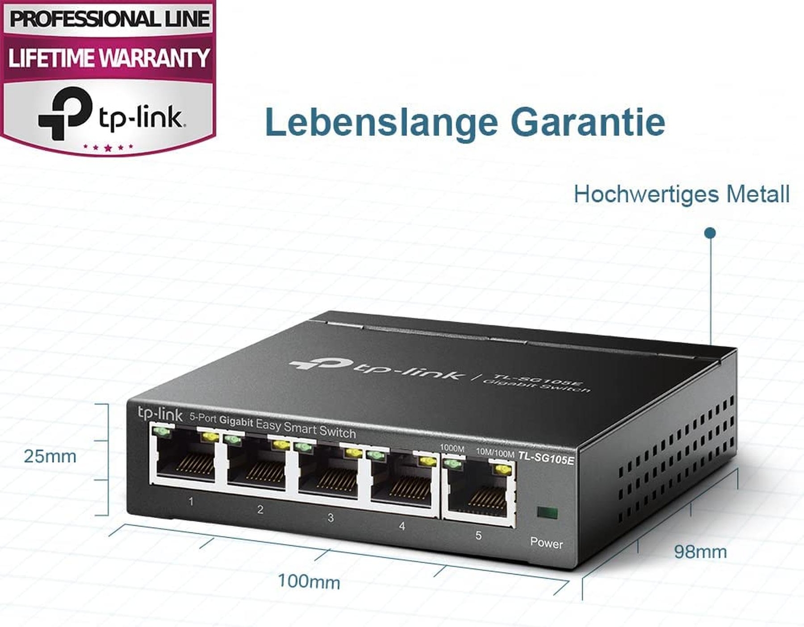 TP-Link TL-SG105E 5-Ports Gigabit Netzwerk Switch Ethernet LAN ...