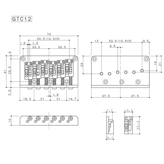 - GOTOH Gtc12 12-string Non-tremolo Guitar Bridge Chrome for sale ...