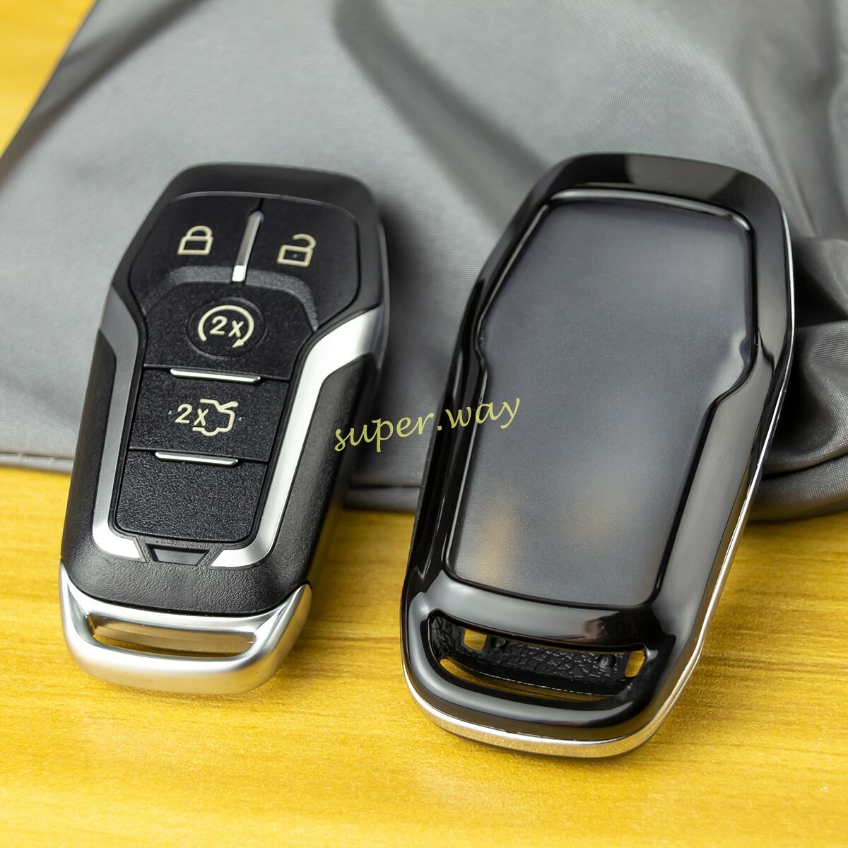 Black Car Hard Shell Key Case Cover For Ford Mondeo Mustang Edge ...