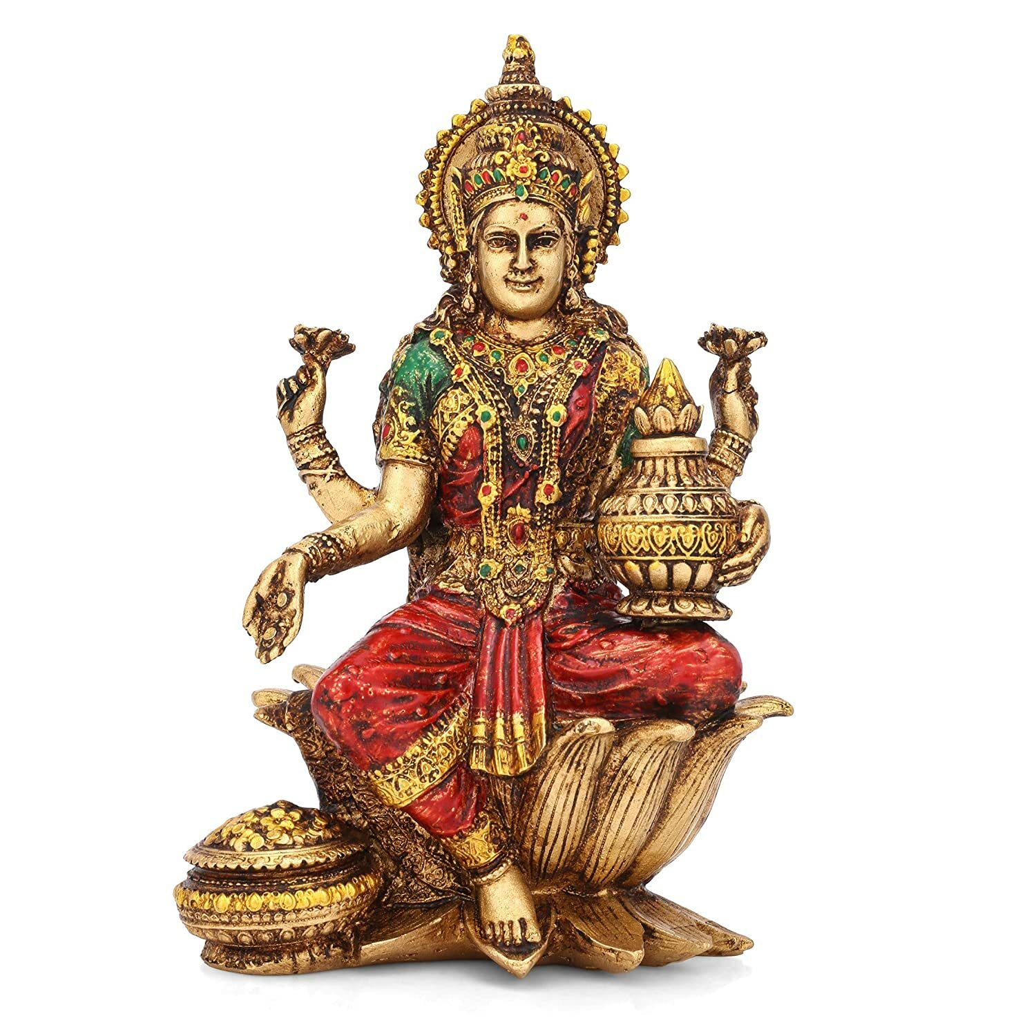 Lakshmi Devi Idol Statue for Home Puja Goddess Laxmi Figurine Showpiece ...