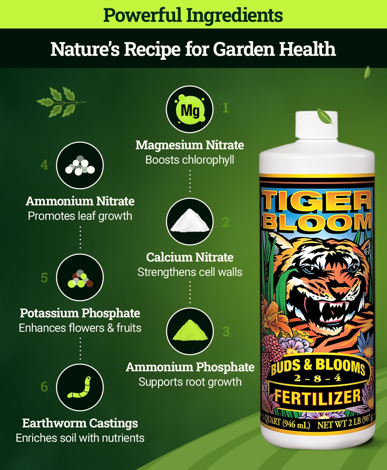 Fox Farm Tiger Bloom Liquid Fertilizer for Flowering and Fruiting 1 ...